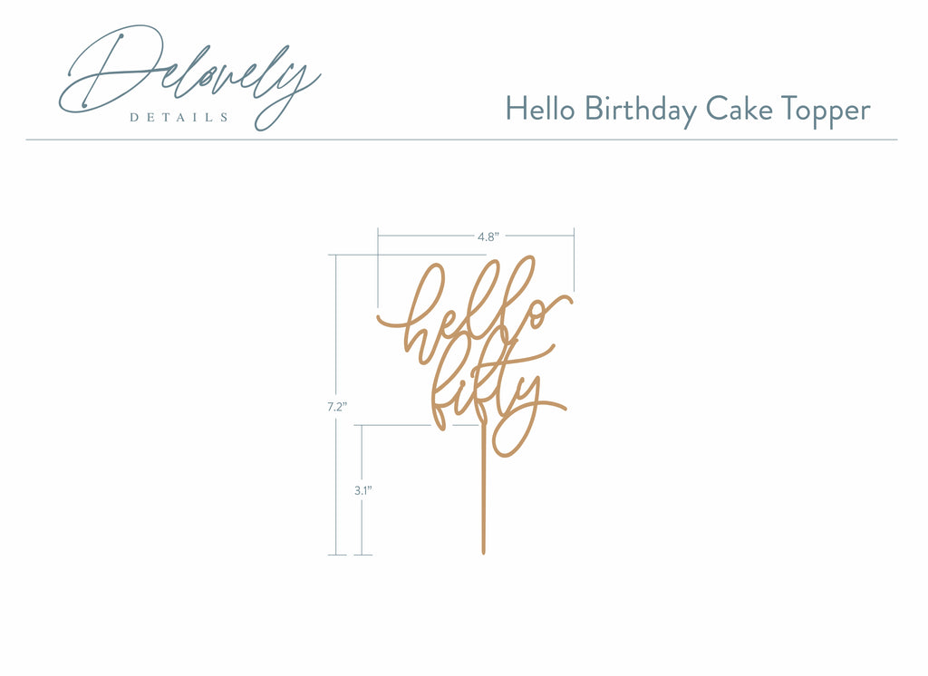 Hello Birthday Cake Topper – Delovely Details