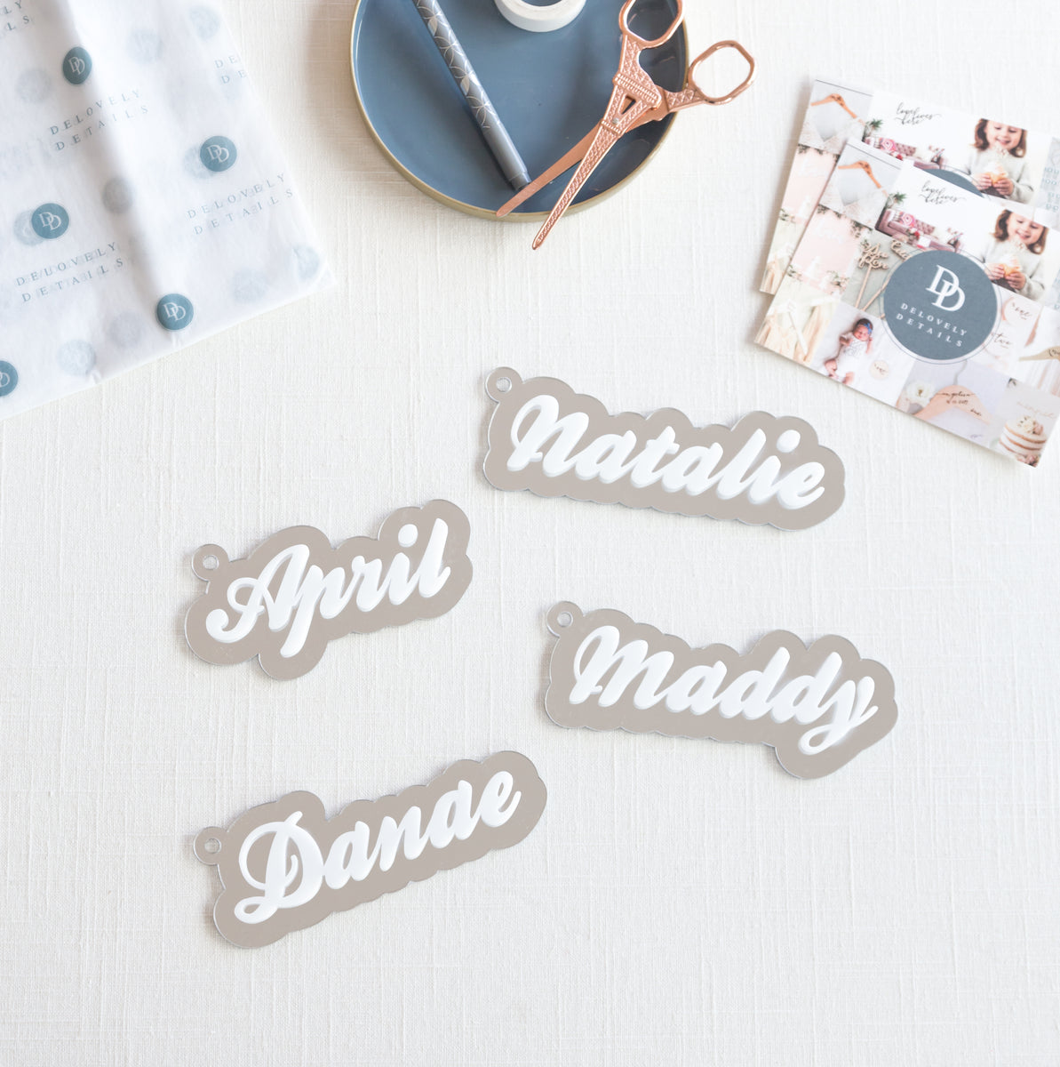 Acrylic Double Layered Name Tags – Delovely Details